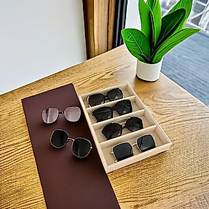 Svea Display Creamy Beige Velvet Stackable Premium Grade Jewelry Show Tray Organizer (Glasses Tray)