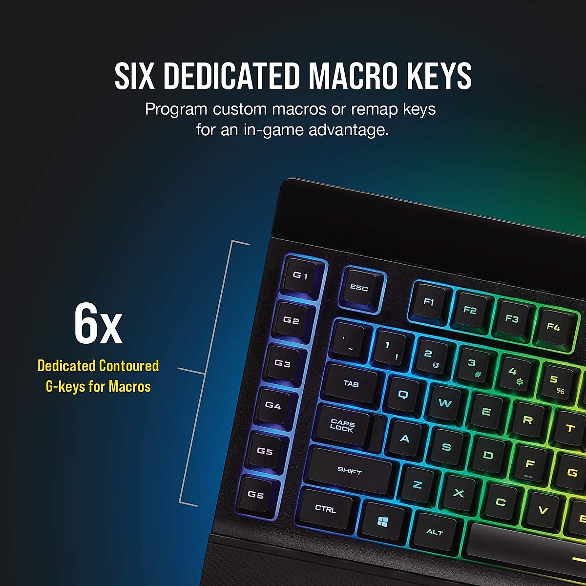 CORSAIR K57 RGB Wireless Gaming Keyboard - <1ms response time with Slipstream Wireless - Connect with USB dongle, Bluetooth or wired - Individually Backlit RGB Keys, Black