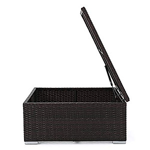 Christopher Knight Home Santa Rosa Outdoor Wicker Coffee Table with Storage, Multibrown