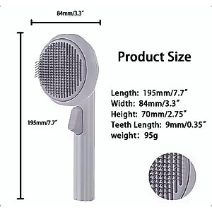 Miss pary Cat Brush Dog Brush, Designed To Remove Loose Fur, Tangles, Mats With Convenient Release Button Feature, Easly Removal Of Trapped Hair From Brush, Indoor Cats Dog Hair Grooming Tool, White