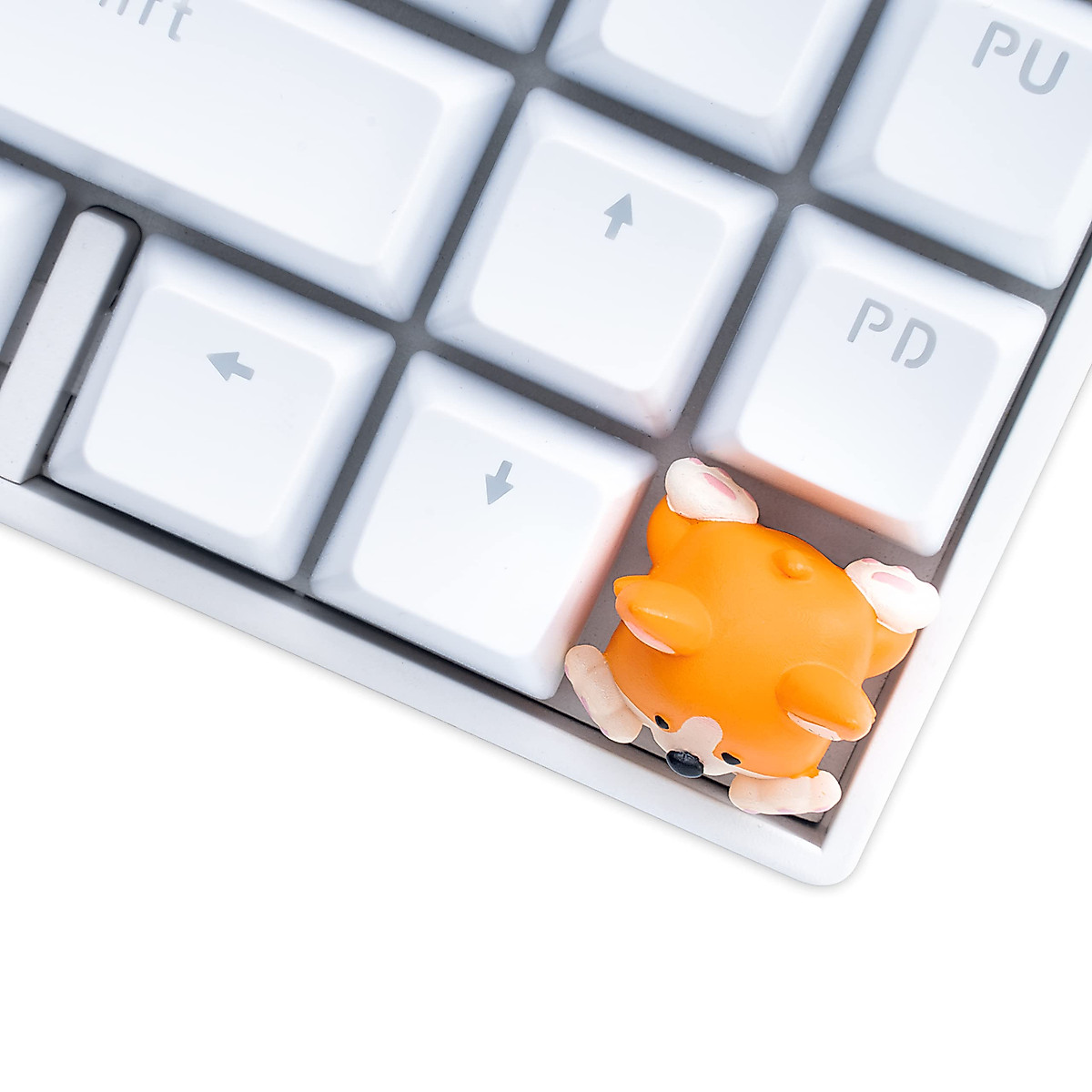 Oceankey Artisan Keycaps for DIY Replacement Handmade Sculpted Keycaps Cute Dog Handmade Resin Keycaps for Switch Gaming, Cherry MX Mechanical Keyboards (Orange)