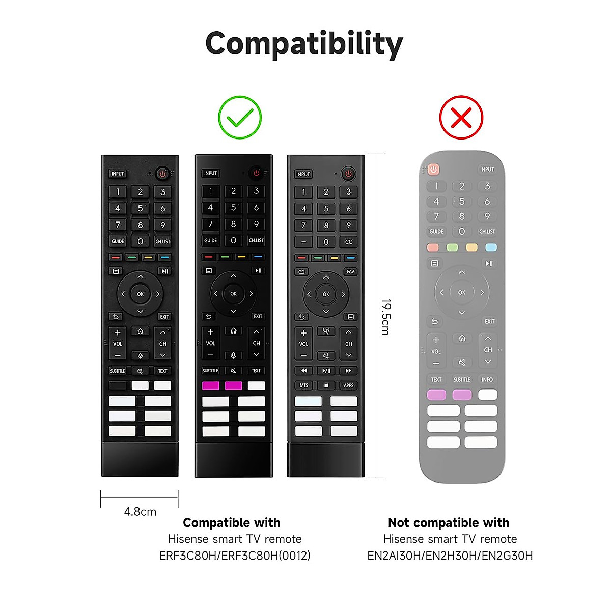Silicone Hisense Remote Cover Compatible with Hisense Smart TV Remote ERF3C80H,2AVIGBR0001,25780-2AVIGBR0001,Skin-Friendly Case for A4H Series Android TV Remote Anti-Lost with Lanyard(Black)