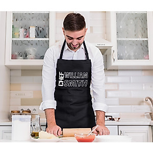 Customizable Chef Apron, Father Christmas Gift, Personalized Mens Gifts Ideas, Grilling Gifts for Men, Apron for Cooking Gift, Customizable Men and Women Chef Apron, BBQ Gifts for Men, Made in USA