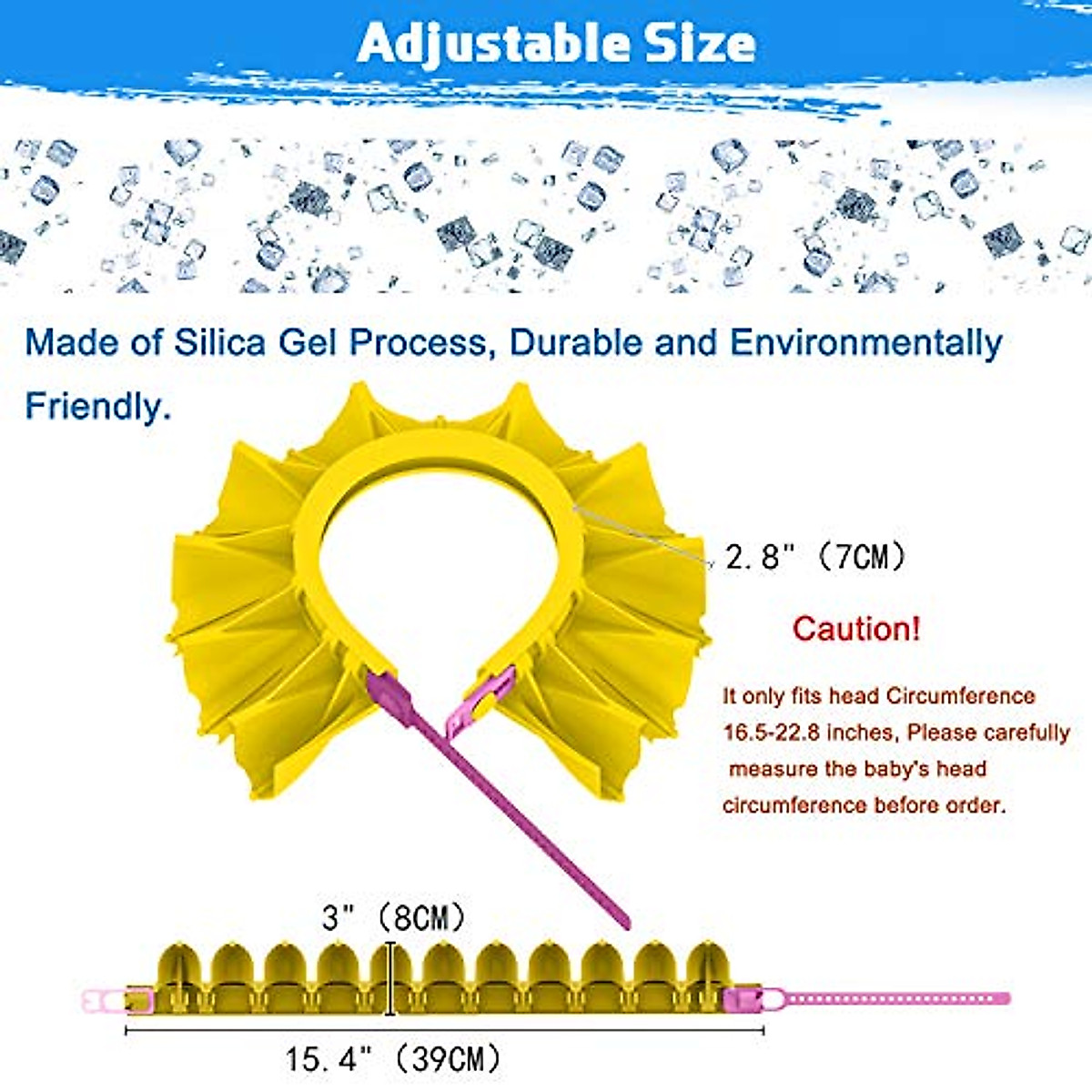 Baby Shower Cap, Gimilife Baby Shower Head Protector Safe Bathing Shampoo Shower Protection Hat Bathroom Safety Cap, Silicone Adjustable Bath Visor Hat for Baby,Toddler, Children, Kids