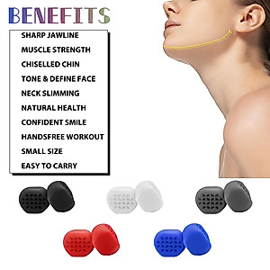 Jawline Exerciser for Men & Women, jaw Strengthener, Jawline Shaper Facial Fitness Muscle Trainer, Powerful Jawline Sculptor Exerciser for Multiple Levels Users