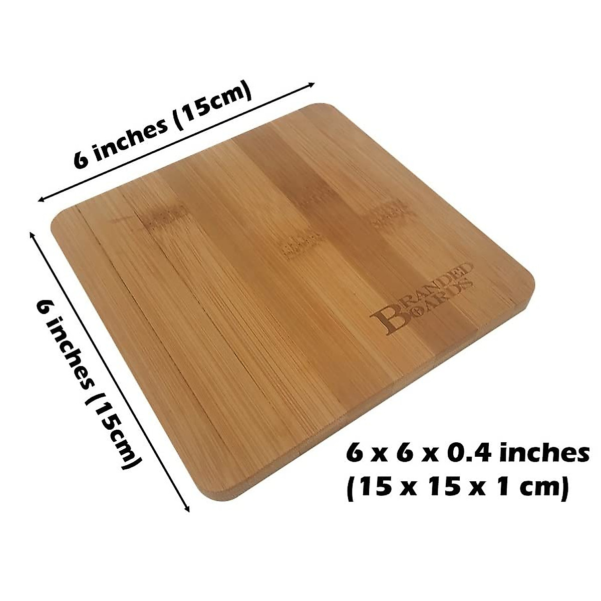 Branded Boards Small Mini All Natural Bamboo Cutting Board, Great for Apartments RV's Home Bar Backpacking Camping Bushcraft Dorm Rooms Picnics & Entertaining (4 Pack)