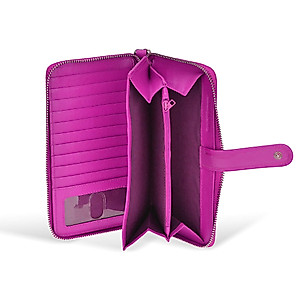 Pavia Soft Leather Ladies Wallet Purse RFID (Fuchsia)