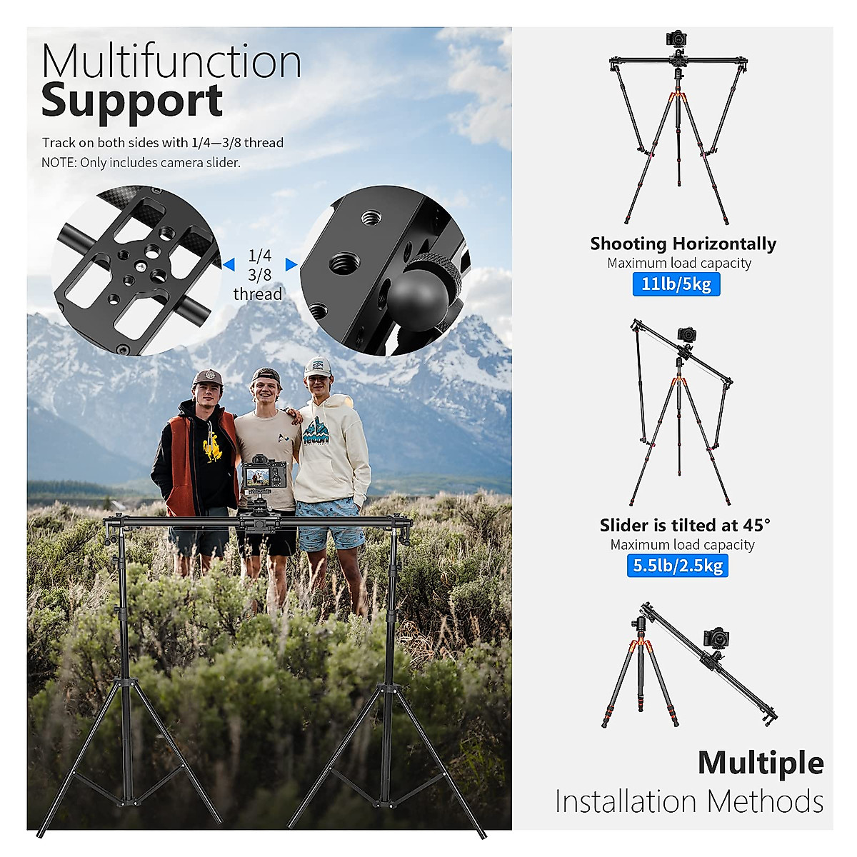 NEEWER Motorized Camera Slider, 31.5"/80cm Carbon Fiber Dolly Rail Slider with Remote Control, Support Video Mode, Time Lapse Photography, Horizontal, Tracking and 120° Panoramic Shooting (VS-80CC)