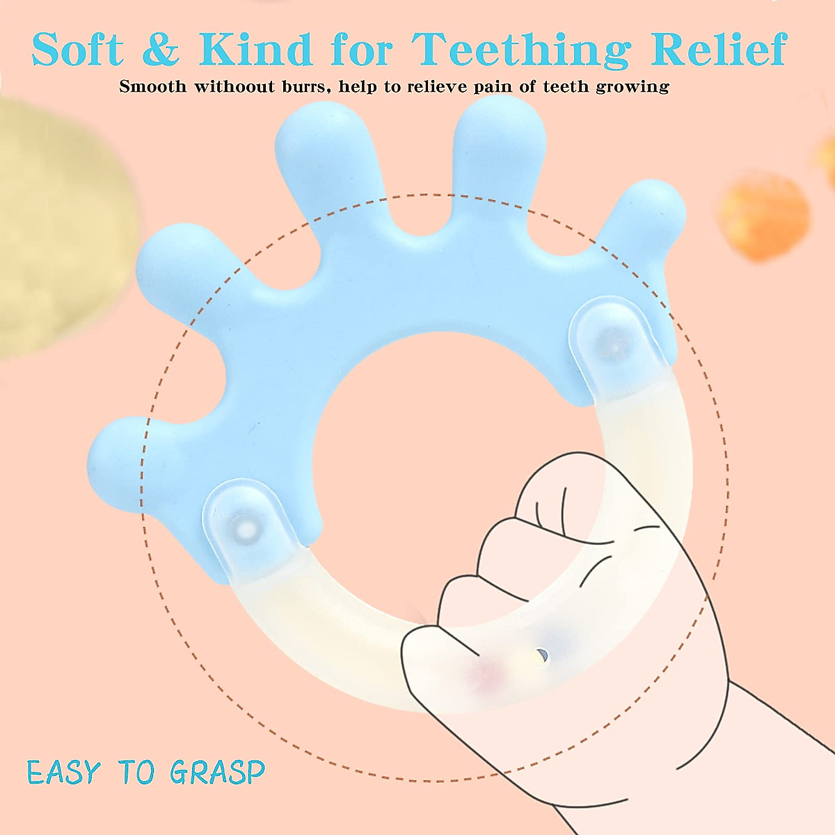 DOUBFIVSY Baby Rattle Teething Toys for Babies 0-6-12 Months, 10PCS Grab Spin Rattle Shaker Early Educational Toys with Storage Box, Soothing Teether, Baby Toys 6 to 12 Months Infant Newborn Baby Gift