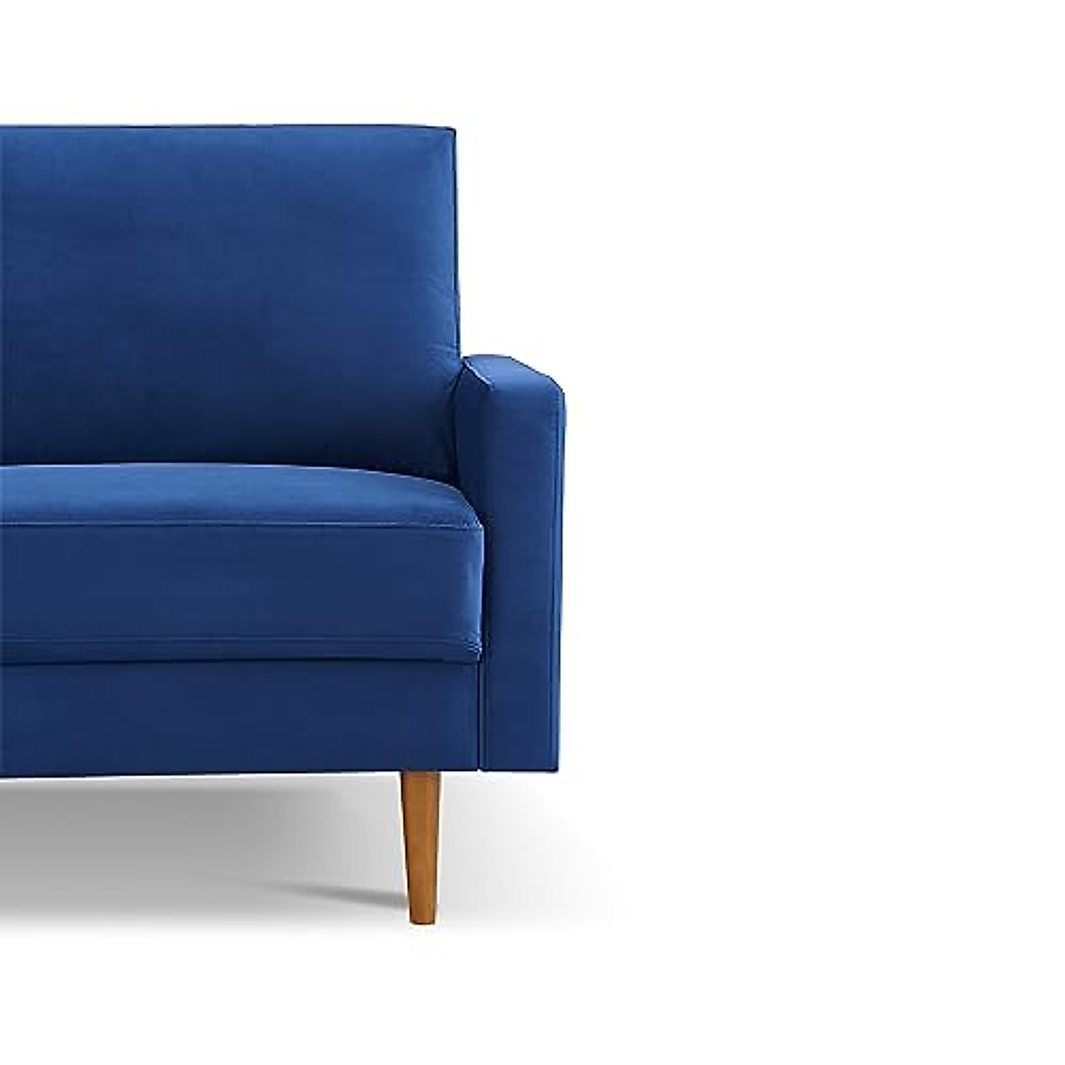 American Furniture Classics Blue 57 Inch Wide Upholstered Two Cushion Loveseat with Square Arms Velvet, 57" x 32" x 37"