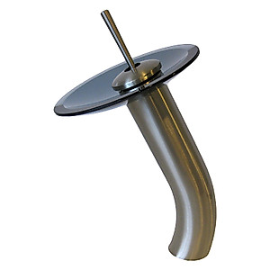 Novatto GF-001BN-S Falls Single Lever Waterfall Vessel Faucet, Smoke Glass