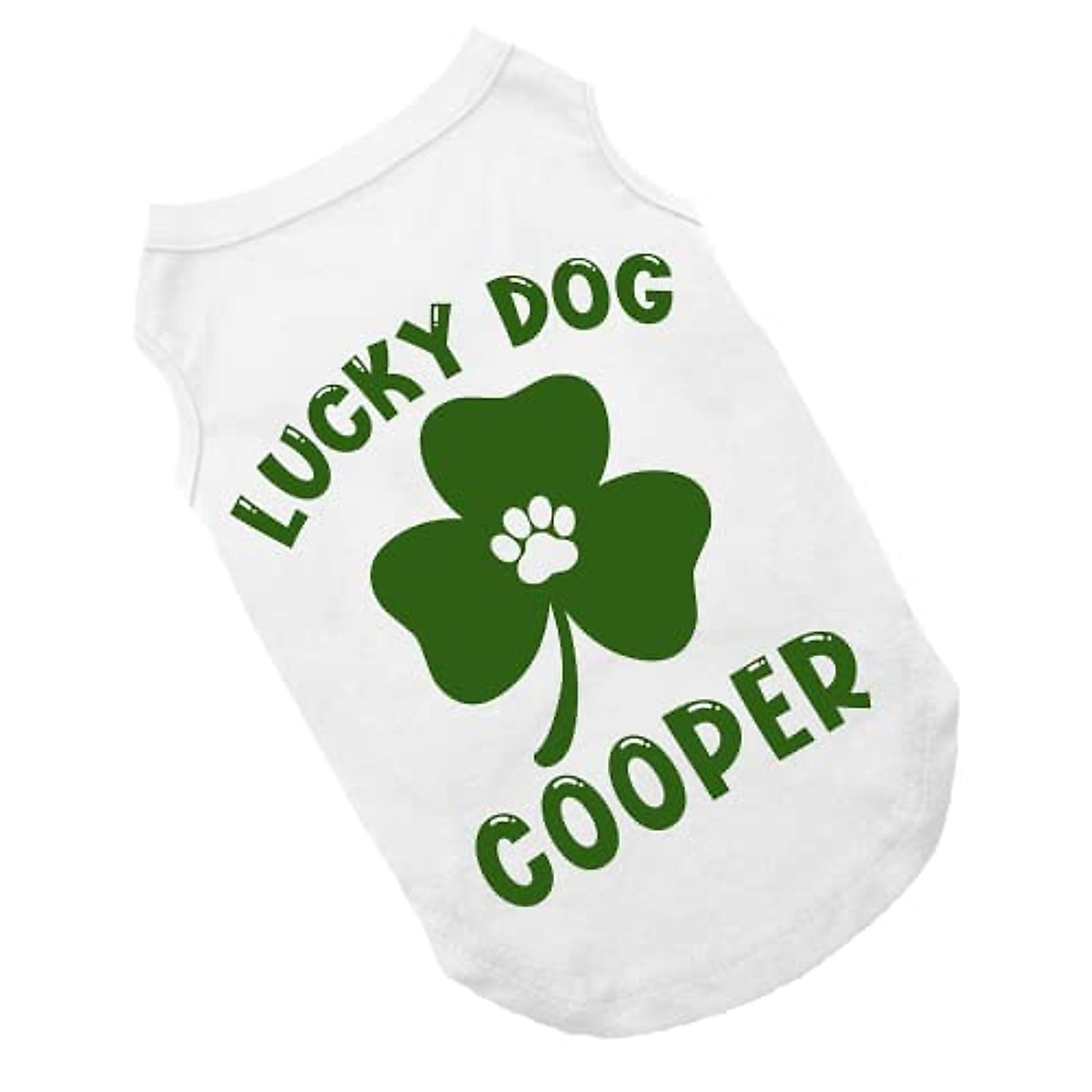 Lucky Dog Personalized Dog Shirt, Cute St. Patrick's Day Dog Shirt, Green Clover St. Patty's Day Shirt for Dogs, St. Patrick's Day Shirt for Dogs, Clothes for Pets (L 15-20 lbs)