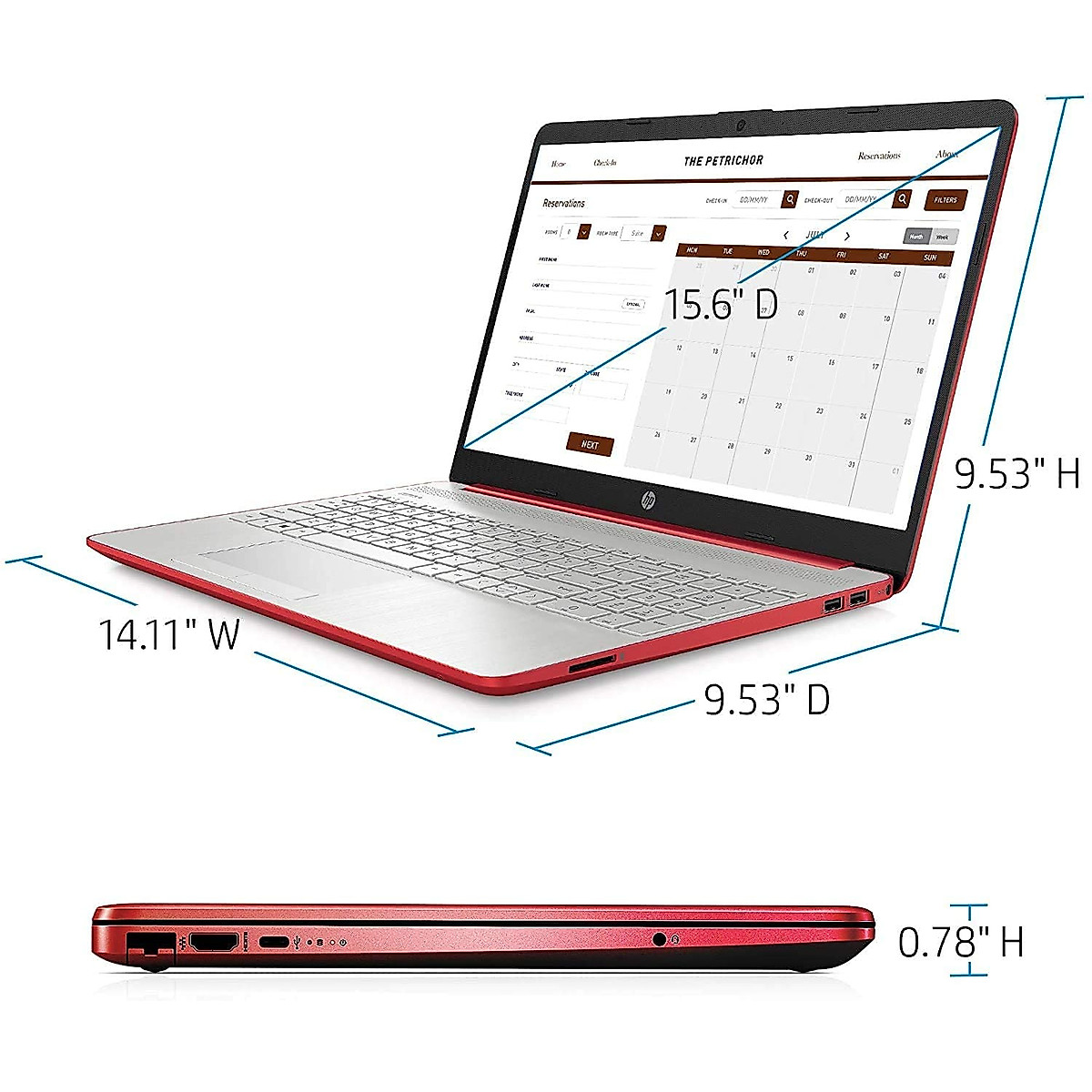 HP 2021 Pavilion 15 15.6-inch HD Laptop, Intel Pentium Processor, 8GB DDR4, 256GB SSD, Webcam, USB-C, HDMI, WiFi, Windows 10 S, Scarlet Red, TiTac Accessory (Renewed)