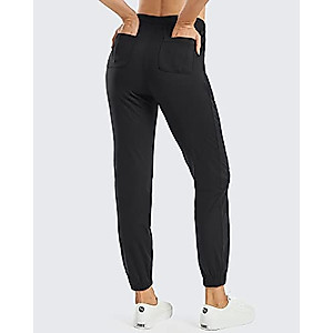 G4Free Joggers Pants for Women Stretch Golf Comfy Travel Pants with 4 Pockets for Casual Lounge Workout (Black,M,28")