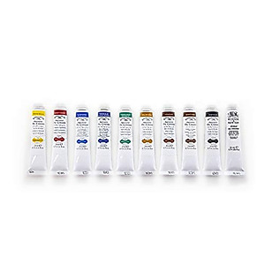 Winsor & Newton Artists' Oil Colour Paint Introductory Set, Ten 21ml Tubes, Crimson,Yellow,Green, 0.7 Fl Oz (Pack of 10)