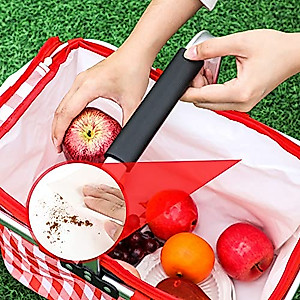 28l Insulated Picnic Baskets Portable Shopping Basket Market Basket with Folding Handle Waterproof Cooler Collapsible Picnic Basket Grocery Bag for Outdoor Picnics Travel Camping, Red and White Plaid
