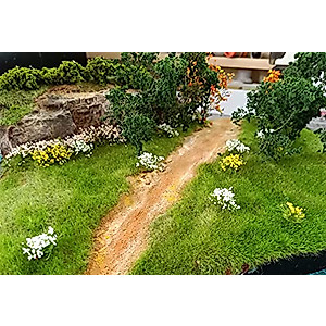 60 Pcs DIY Miniature Colorful Flower Cluster Self Adhesive Flower Vegetation Groups Static Grass Tufts for Train Landscape Railroad Scenery Sand Military Layout Model Miniature Bases and Dioramas