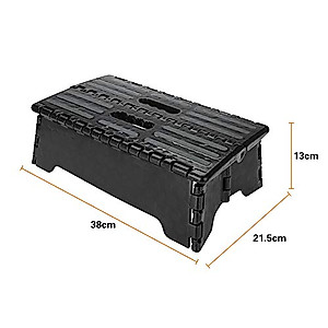 Foldable Step Stool,Portable Sturdy Black Plastic Non-Slip Step Ladder Support Elderly Pregnant and Kids for Kitchen Bathroom Toilet Car Travel