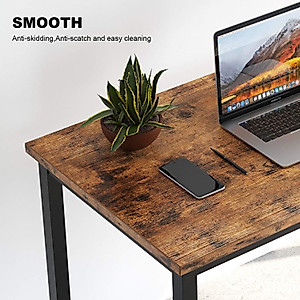 IRONCK Computer Desk, 39.4" Small Desk Home Office Study Writing, Wood and Desk Metal Frame, Modern Simple Laptop Table for Small Place, Easy Assembly, Industrial Style