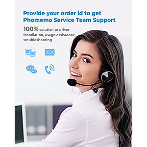 Phomemo Barcode Printer M110 Label Printer, Upgraded Bluetooth Portable Thermal Label Maker for Small Business, Address, Office, Home for Phone; for PC/Mac(USB), with 100pcs Labels, Ebony Black