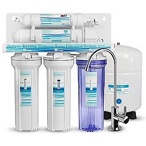 Geekpure 5-Stage Reverse Osmosis Water Filter System -Universal Compatible Filters-NSF Certified Membrane-75 GPD