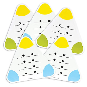 Learning Resources Write & Wipe Fact Family Boards, Set of 5 Boards, Ages 6+, Multicolor, 10 H in (LER3799)