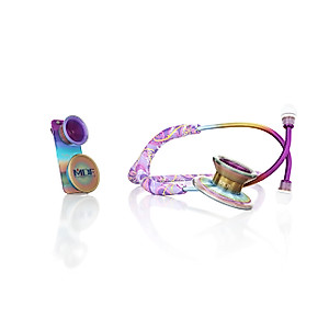 MDF Instruments Purpaisely Kaleidoscope MD One Epoch Lightweight Titanium Stethoscope + MDF Pediatric Attachment with Clip