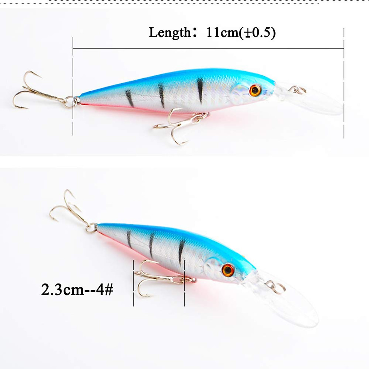 LOVEPET 11cm/10g Simulation Bait,Long Tongue Fake Bait, Lures Minor Bionic Bait,Fishing Tackle, Fish Hook, 10 Pcs
