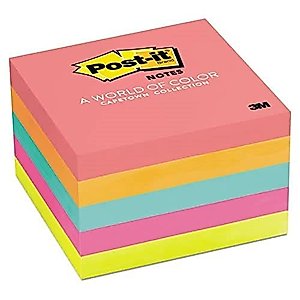Post-it Notes, 3x5 in, 5 Pads, America's #1 Favorite Sticky Notes, Poptimistic, Bright Colors, Clean Removal, Recyclable (655-5UC)