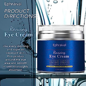Ephraival Men's Eye Cream, Eye Cream for Dark Circles and Puffiness, Anti-aging Caffeine Eye Cream for Men, Brightens, Reduces Puffiness, Dark Circles, and Fine Lines, Eye Treatment for Men Women