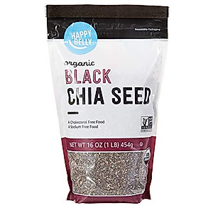 Amazon Brand - Happy Belly Organic Black Chia Seeds 1 lb