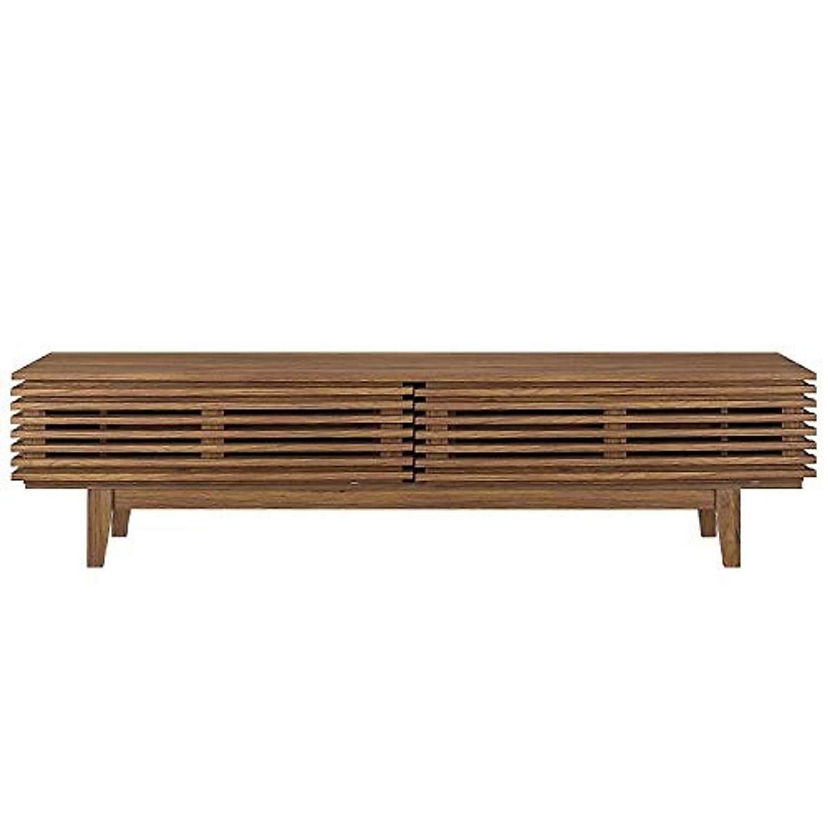 Modway Render 71" Mid-Century Modern Low Profile TV Stand in Walnut, 71 Inch