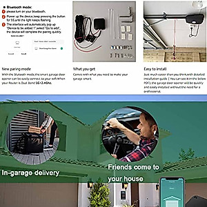 Universal Smart Wi-Fi Garage Door Wireless Remote, WiFi Garage Door Opener,myq Garage Door Opener,Compatible with Amazon Alesxa, Google Assistant