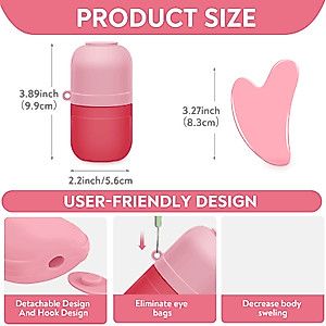 AURUZA Ice Face Roller and Gua Sha Set, Ice Roller for Face & Eye Puffiness Relief Beauty Facial Rollers Mold Icing Massage Skin Care Tools for Brighten Lubricate Shrink Pores Remove Fine Lines