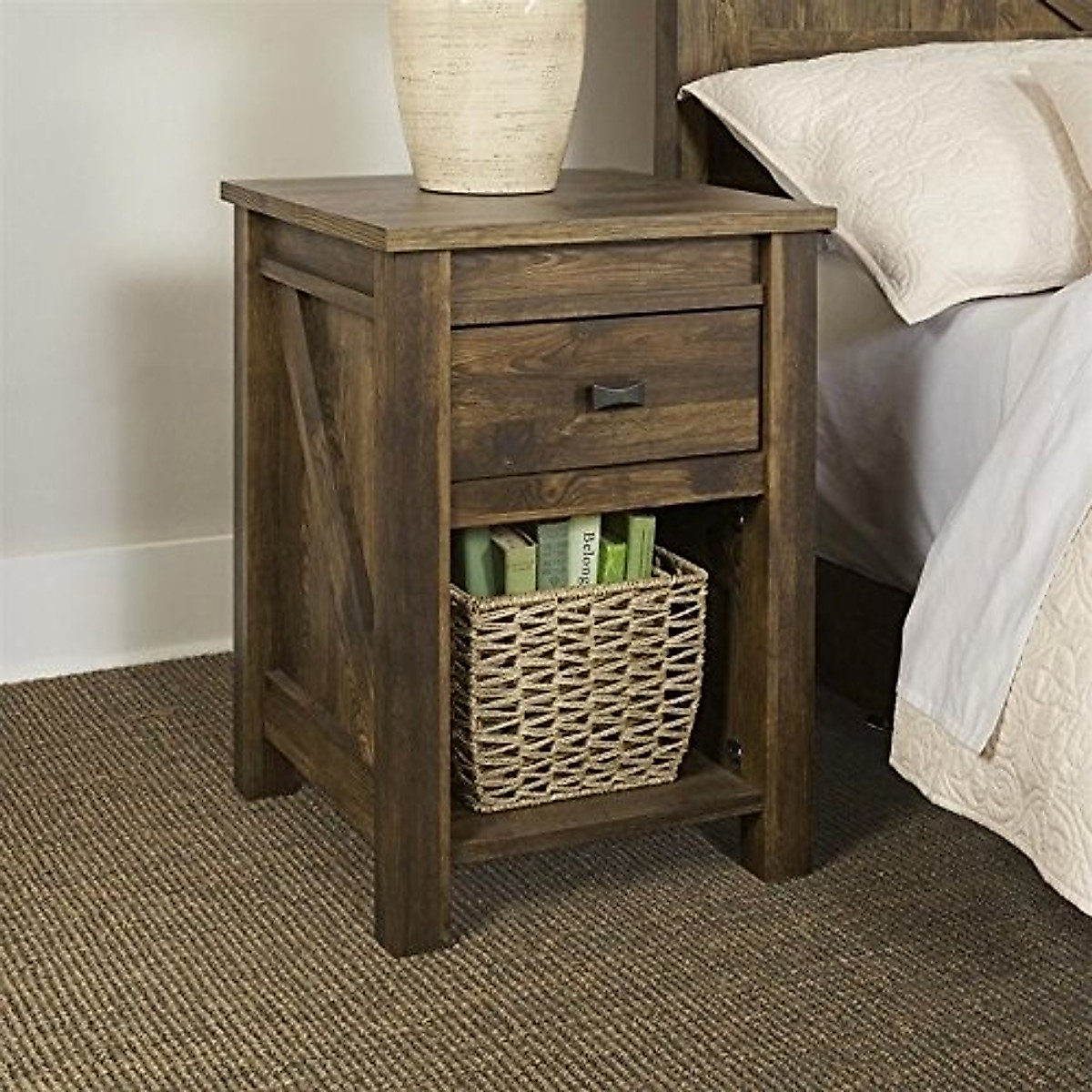 Ameriwood Home Farmington Night Stand, Rustic ,Small, Century Barn Pine -