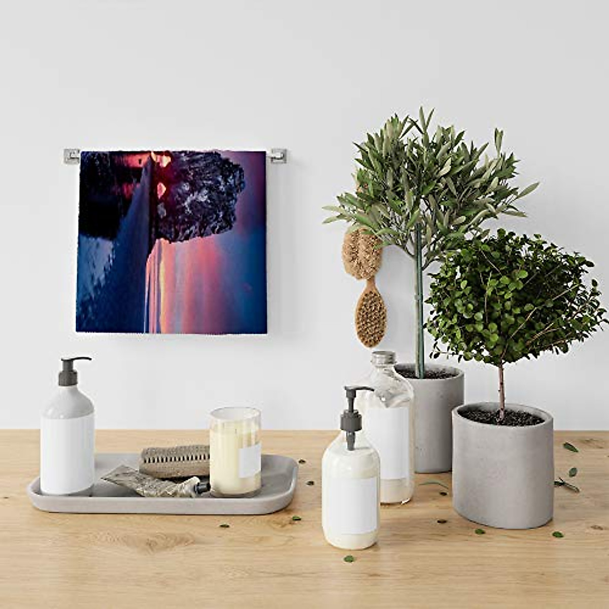 ZHIMI Hand Towel ﻿Huge Basalt Stack Ultra Soft Kitchen Towel 15x30 Inch Absorbent Wash Cloths for Bathroom Bath Gym Yoga Spa Beach