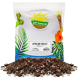 African Violet Potting Soil Mix (2 Quarts), Custom Hand Blended Soil Additive for Indoor Plants