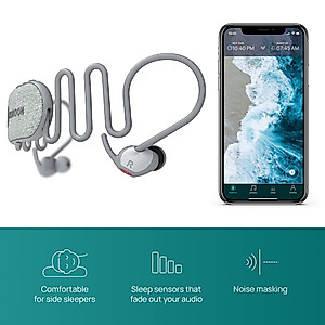 Kokoon Earbuds for Sleep Nightbuds - in-Ear Headphones - Sleep Aid for Adults - Ear Plugs for Sleep - Noise Masking - Bluetooth - Gray