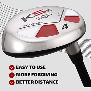 Senior Men’s Majek Golf All Hybrid Complete Full Set, which includes: #4, 5, 6, 7, 8, 9, PW +SW Senior Flex Right Handed New Utility “A” Flex Club