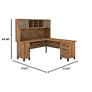 Bush Furniture Somerset 72W L Shaped Desk with Hutch