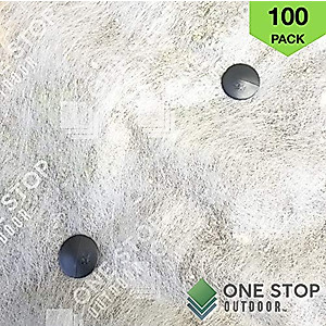 One Stop Outdoor (100-PACK) 6" Heavy Duty Professional Grade Plastic Landscape & Garden Spikes - Multi Use Weed Fabric, Erosion Netting & Tarp Stakes (6" Inch Stake)