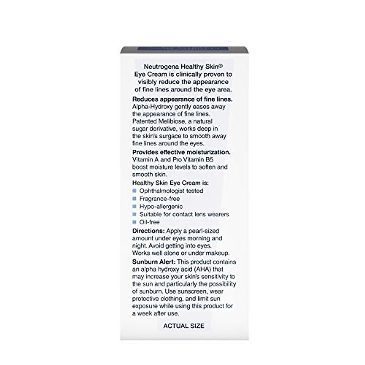 Neutrogena Healthy Skin Anti-Wrinkle Eye Cream with Alpha Hydroxy Acid (AHA), Vitamin A and Vitamin B5 - Firming Under-Eye Cream for Wrinkles and Fine Lines, 0.5 oz