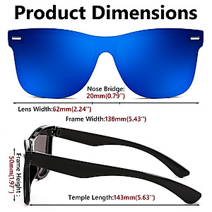 FEISEDY Trendy Rimless Mirrored One Piece Lens Sunglasses Reflective Sun Glasses B4114