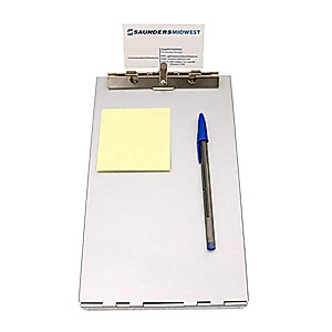 Saunders Silver Memo Size Aluminum Redi Rite Storage Clipboard with 1 Inch Storage Compartment and Self Locking Latch - Form Holder Perfect for Contractors, Truckers, and Office Use