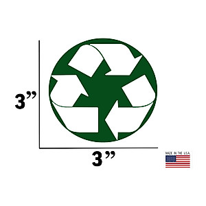 Vinyl Round Recycle Sticker Green Recycle Bin Decal Stickers 3" 4 Pack Trash Can Indoor Outdoor Home Office