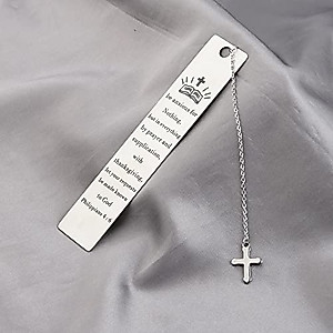 Gzrlyf Be Anxious for Nothing Bookmark Philippians 4:6 Bookmark Metal Bible Verse Bookmarks Christian Gifts for Book Lover (Philippians 4: 6 Bookmark)