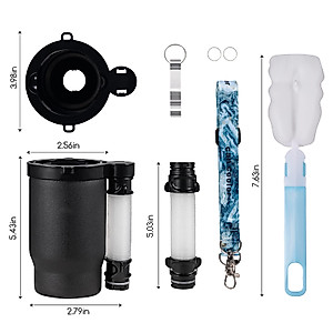 Jahy2Tech Portable Can Bottle Cooler with 2 Detachable Expandable Hose Bottle Opener Keychain Cleaning Brush for Party Bar Beer Funnel（Black)