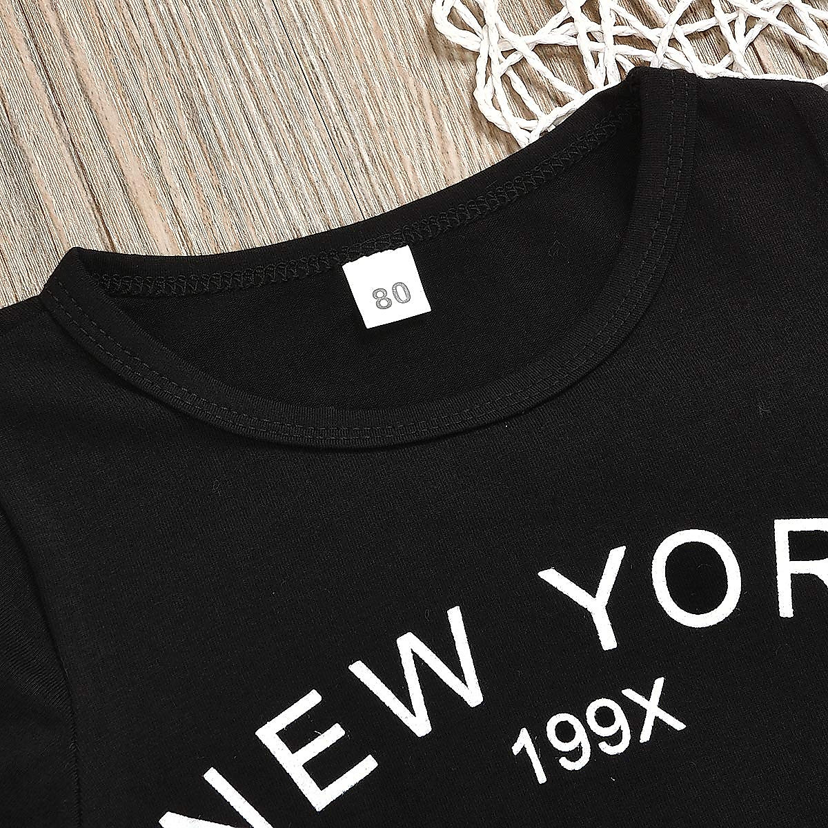 BOEBNOZCV Toddler Baby Girls Camouflage Outfit Black Letter Tops Shirt + Denim Skirt Dress Shorts Summer Two Piece Clothes Set (Camouflage Denim, 6-7 Years)