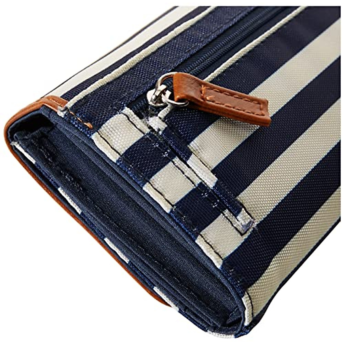 Nautica womens The Perfect Carry All Money Manager Wallet Oraganizer with RFID Blocking Wallet, Indigo/Bone/Sand, One Size US