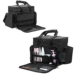 TUSIASC Baking Supplies Storage Bag for Bakers/Pastry Chefs, Cake Decorating Tool Caddy,Suitable for Cake Decorating,Baking Pan,Baking Mat,Muffin Liners,Black